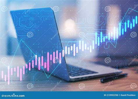 Algorithmic Trading Technology Concept With Digital Growing Stock Market Chart Graph With