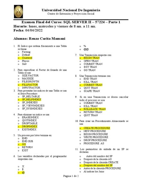 Parte 01 Solucion Sql Ii Programacion Ceps Uni 04042022 Pdf