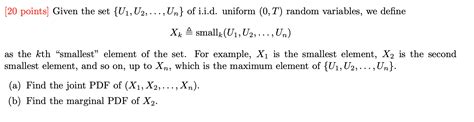 solved [20 points] given the set {u1 u2 un} of i i d
