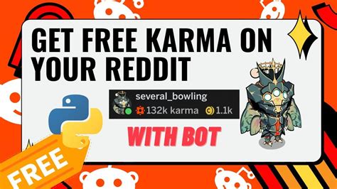 How To Get Free Unlimited Karma On Your Reddit Using Python Bot Youtube
