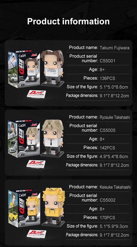 Cada Initial D Figure Takumi Fujiwara C55001w Block Toy Set