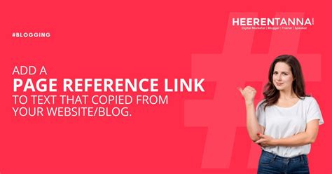 add a page reference link to text that copied from your website blog