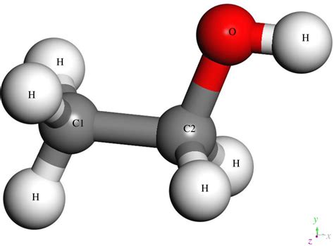 Structure Configuration Of The Ethanol Molecule With Atomic Numbers