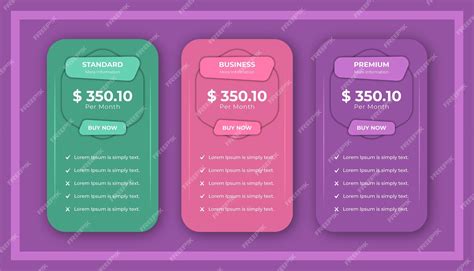 Premium Vector Simple Price Table Design Template And Price List
