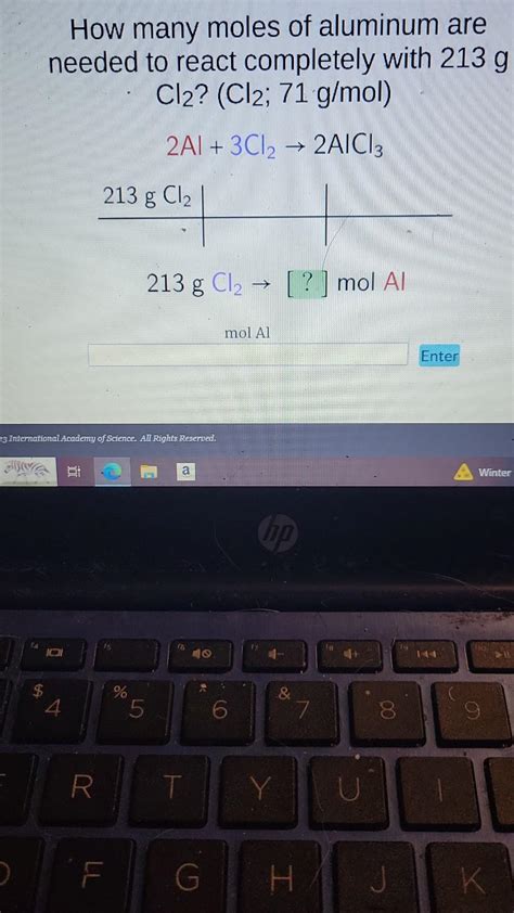 Solved How Many Moles Of Aluminum Are Needed To React