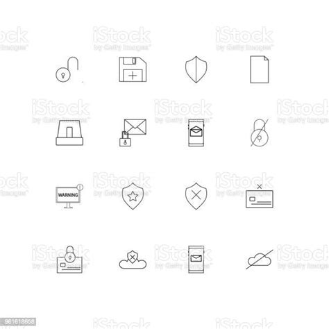 사이버 보안 선형 얇은 아이콘 설정합니다 간단한 벡터 아이콘 설명 0명에 대한 스톡 벡터 아트 및 기타 이미지 0명 긴급 사이렌 네트워크 보안 Istock