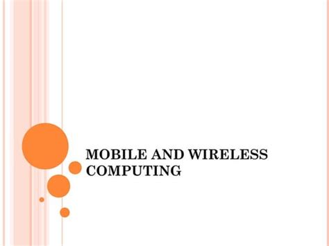 Wireless Mobile Communication Ppt
