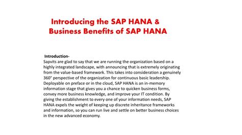 Ppt Sap Hana Basics Ppt Powerpoint Presentation Free Download Id