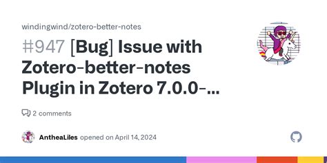 Bug Issue With Zotero Better Notes Plugin In Zotero 700 Beta742e8073ab9 64 Bit · Issue