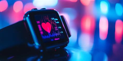 Smartwatch Displaying Heart Rate Data Premium Ai Generated Image