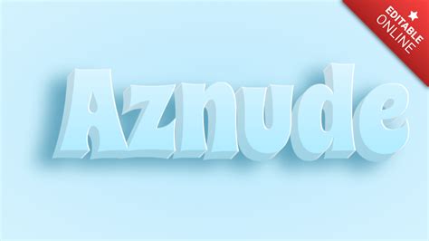 Aznude Blue Gradient 3d Text Effect Generator