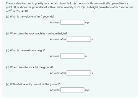 solved the acceleration due to gravity on a certain planet