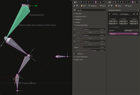 Impossible To Limit Rotation Of Top Bone In An IK Chain Animation