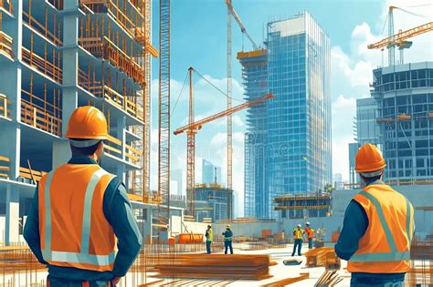 Modern Construction Site With Real Time Progress Tracking And
