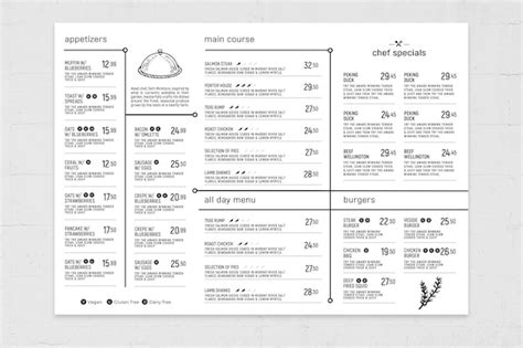 Modelo De Menu Simples Com Três Dobras Em Psd Psd Premium
