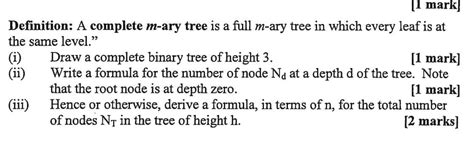 [solved] definition a complete m ary tree is a full m ary
