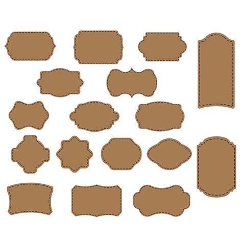 Leather Patch Icon Vector Set Leather Pattern Illustration Sign