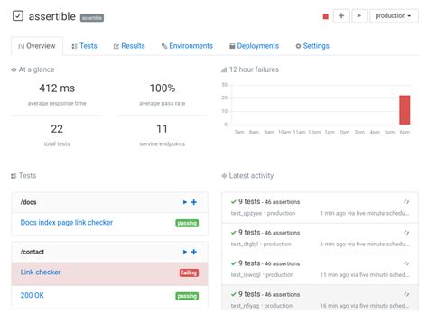 the easiest way to test and monitor your web services assertible