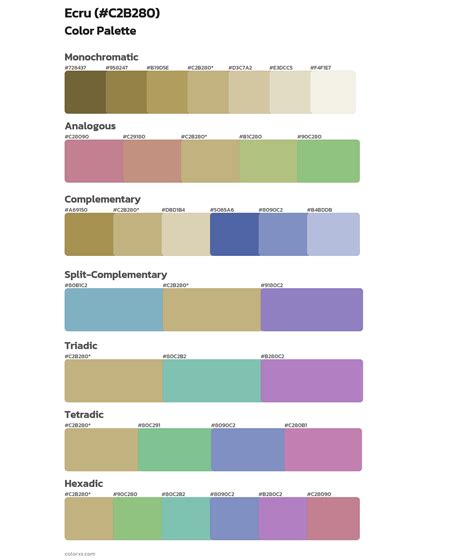Ecru Color Palettes