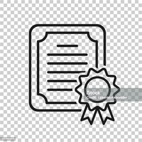 투명 스타일의 인증서 아이콘입니다 라이센스 배지 벡터 일러스트 레이 션에 고립 된 배경 우승자 메달 비즈니스 개념입니다 Qualification Round에 대한 스톡 벡터