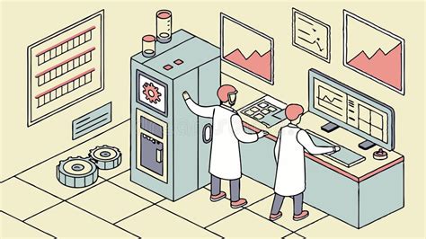 Scientists Working In A Data Center Or Server Room Vector Graphic Vector Design Generative Ai