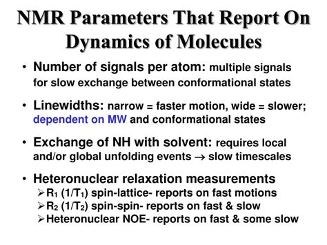 Ppt Protein Dynamics From Nmr Powerpoint Presentation Free Download Id773588