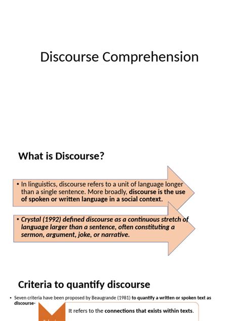 Discourse Comprehension Ori Pptm Pdf Cognitive Science Linguistics