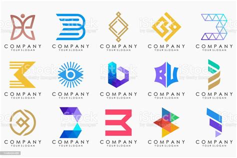 추상 문자 B 로고 아이콘 세트입니다 고급스럽고 우아하고 단순한 비즈니스를위한 디자인 3에 대한 스톡 벡터 아트 및 기타 이미지 3 개념 개발 Istock