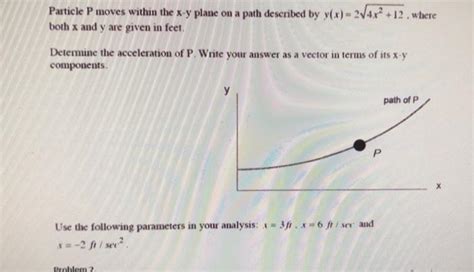 Solved Particle P Moves Within The Xy Plane On A Path Chegg