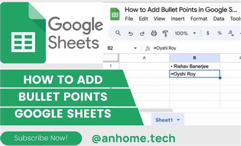 How To Add Bullet Points In Google Sheets