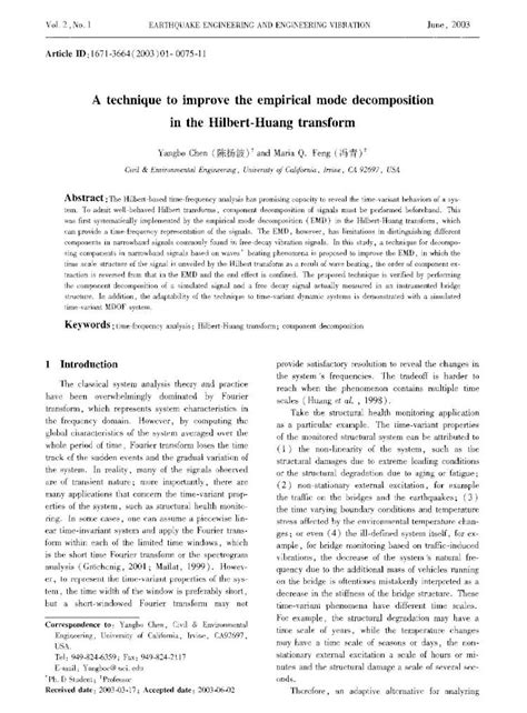 pdf improvement of emd in the hilbert huang transform dokumen tips