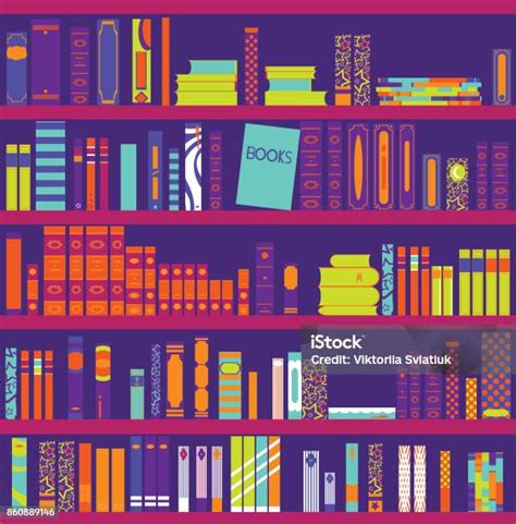 도서관 책 선반 배경입니다 책과 지식입니다 교육 도서관 서 점 개념입니다 벡터 평면 그림입니다 가구에 대한 스톡 벡터 아트 및 기타 이미지 Istock