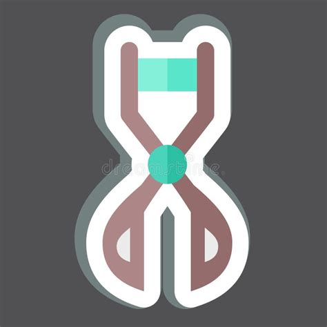 Sticker Eyelash Curter Related To Fashion Symbol Simple Design