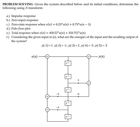Solved Problem Solving Given The System Described Below And