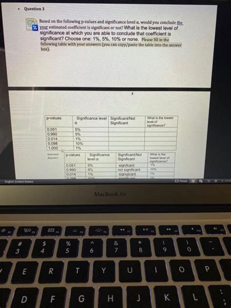 Solved Question 3 Based On The Following P Values And