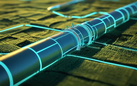 A Futuristic Pipeline Emerging From The Green Landscape Under A Clear Sky Showcasing Advanced
