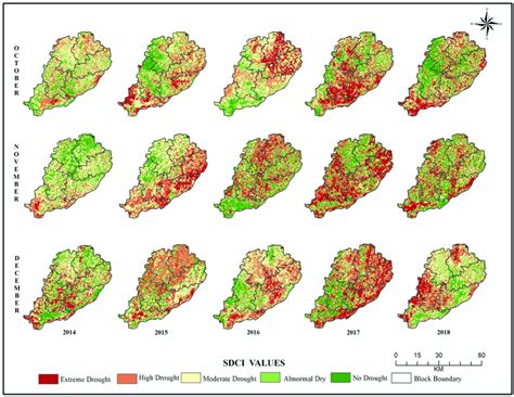 Spatio Temporal Distributions Of Scaled Drought Condition Index Sdci