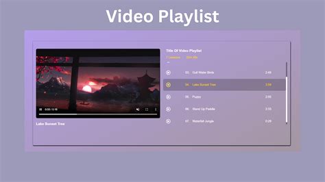 Video Playlist Using HTML, CSS and JavaScript with Source Code