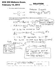 Midterm Solutions ECE 250 Midterm Exam February 15 2013 Name 1 T He Random Variable X Has