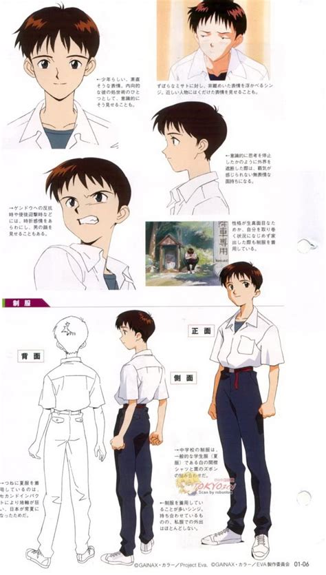 Shinji Reference Design Sheet Evangelion Art Neon Evangelion