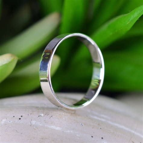 Sterling Silver 925 4mm Wedding Flat Band Ring Sizes Jk12nprtv
