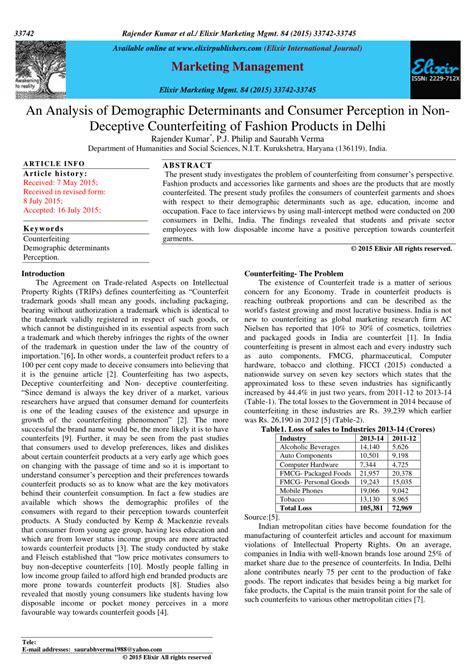 Pdf An Analysis Of Demographic Determinants And Consumer Perception In Non Deceptive