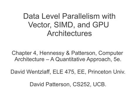 pdf data level parallelism with vector simd and gpu architectures