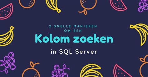 Kolom Zoeken In Een Database Sqlblog Nederland