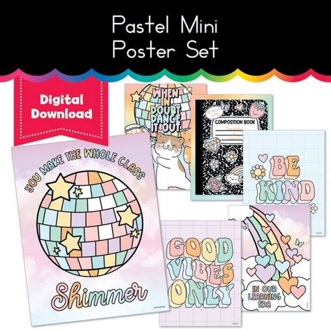 Pastel Mini Poster Set Printable Resource Playground Press