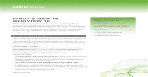 pdf what s new in qlikview 10 functionality in · what s new in