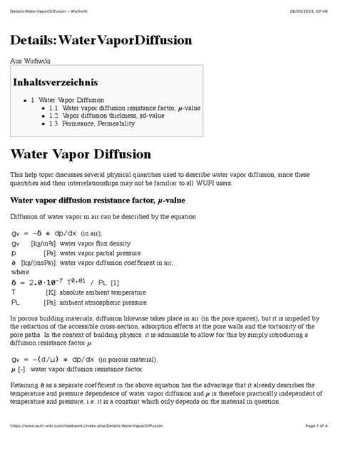 Water Vapor Diffusion Pdf Diffusion Electrical Resistance And Conductance