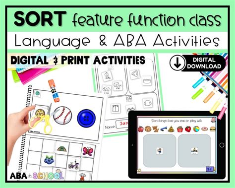 Category Sorting Features Functions Class Speech Therapy Activity And Aba Etsy