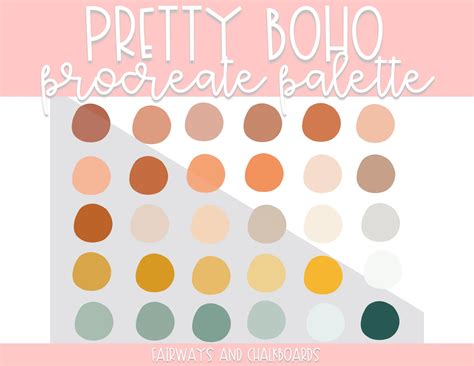 Pretty Boho Procreate Color Palette By Teach Simple