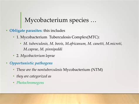Mycobacterium Speciespptx